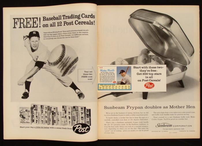 LIFE Magazine 1962 w/Post Baseball Cards Mantle, Maris