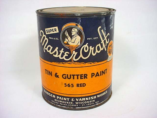 VINTAGE MASTER CRAFT PAINT ADVERTISING TIN - BADGE