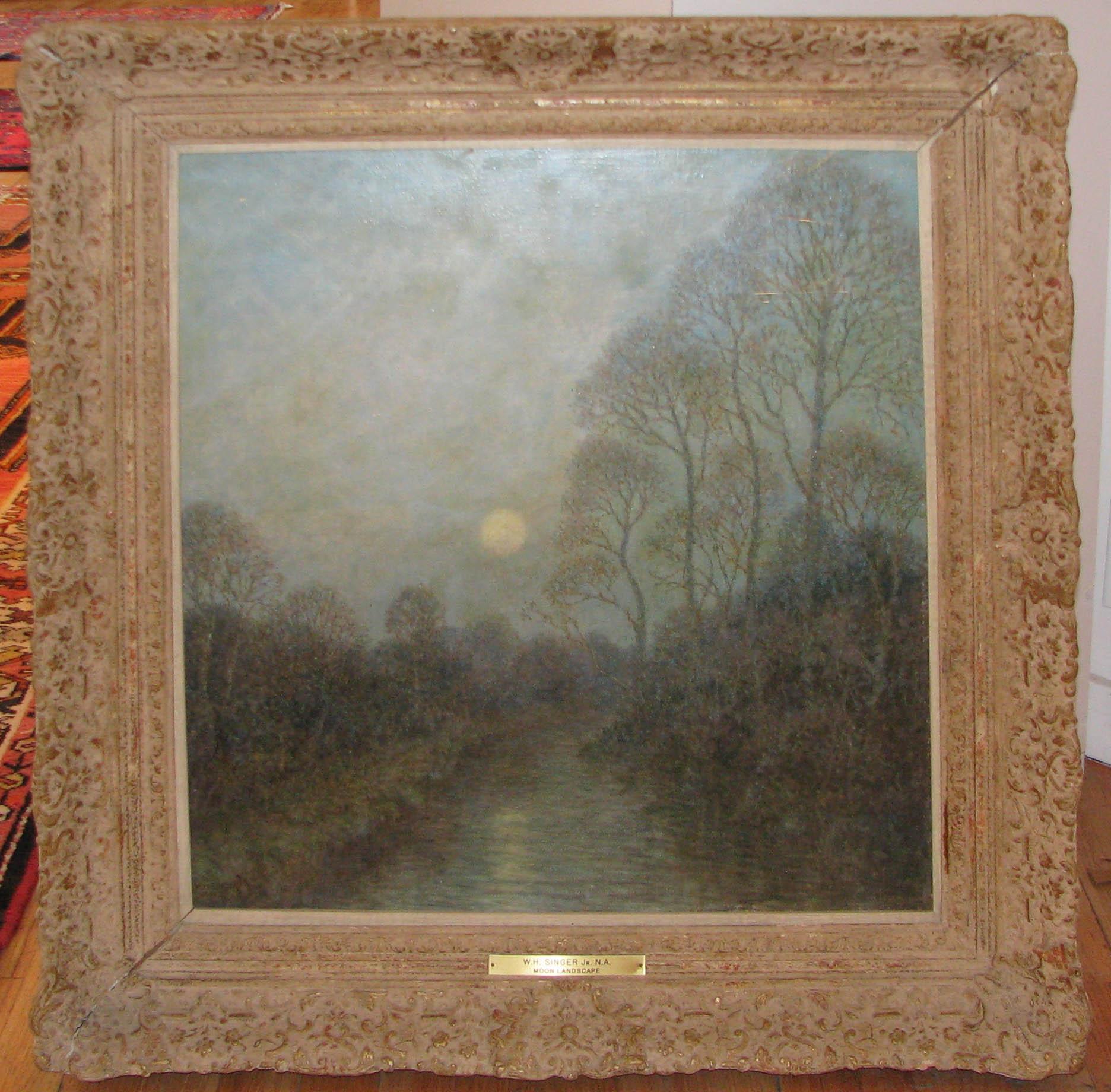 William Singer 1934 pastel and mixed Moon Landscape