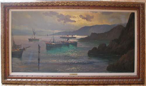 Alberto Carosi painting "The Bay of Naples"