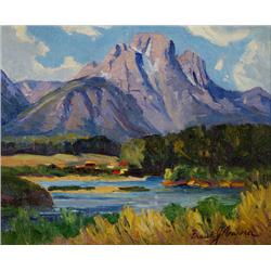 Frank Joseph Vavra (1892-1967), Painting, "Mount Moran, Teton Ranges ...