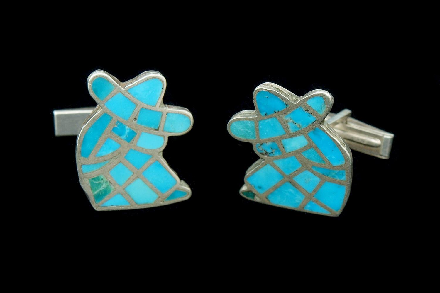 Cuff links, Zuni, second half of the 20th century