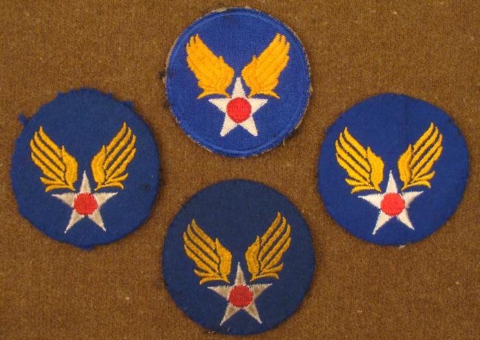 4 US WWII ARMY/AIR FORCE UNIFORM SLEEVE PATCHES
