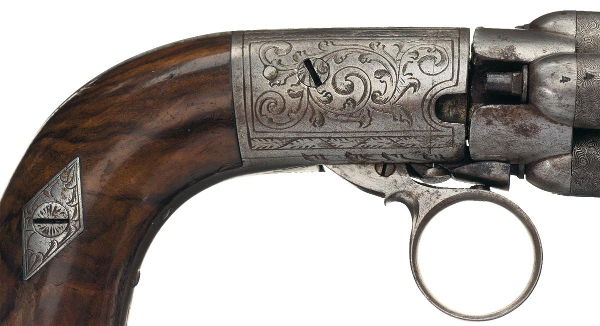 Cased Engraved Unmarked European Pepperbox