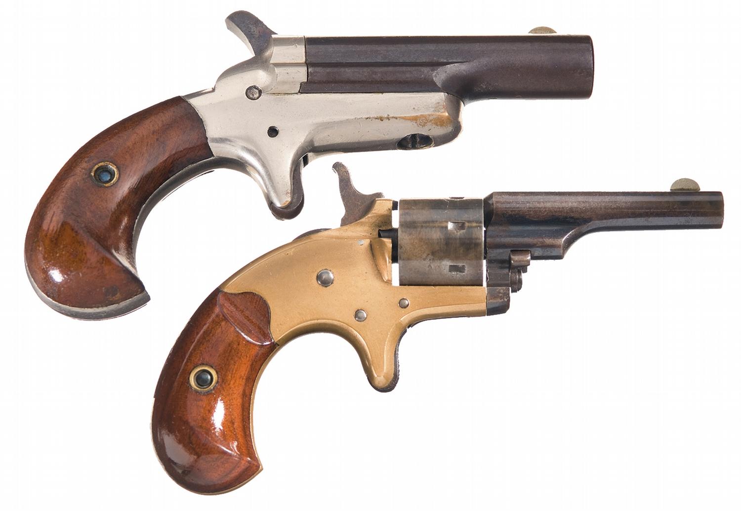 Two Antique Colt Handguns A) Colt Third Model Derringer