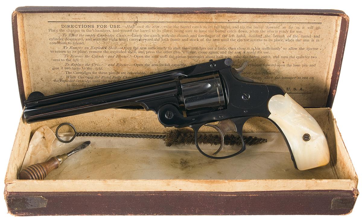 Smith & Wesson .38 Double Action 4th Model Revolver with Box and Pearl ...