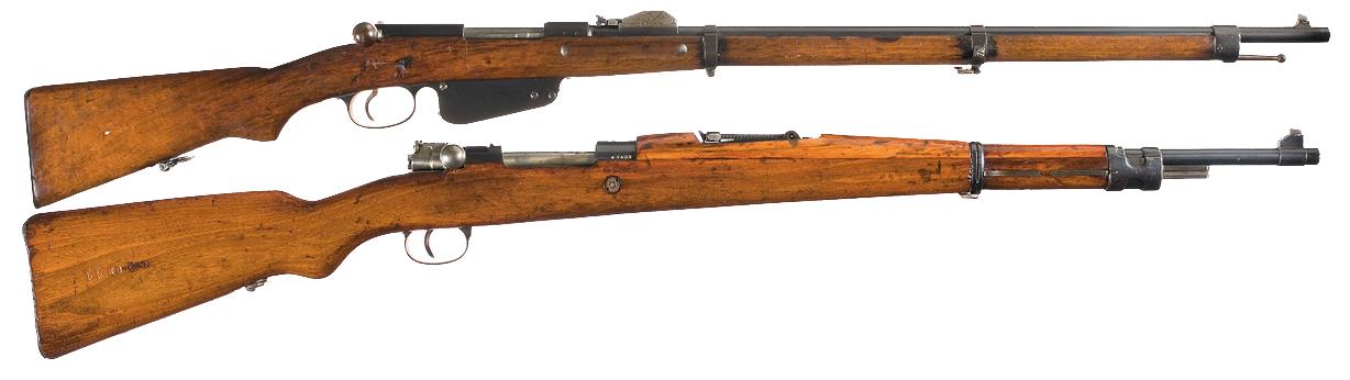 Two European Military Bolt Action Rifles A) Austrian Model 1888/1890 ...