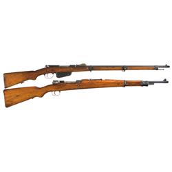 Two European Military Bolt Action Rifles A) Austrian Model 1888/1890 ...