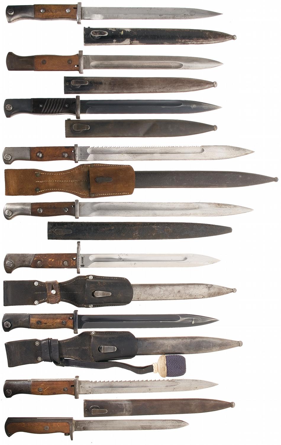Nine European Bayonets