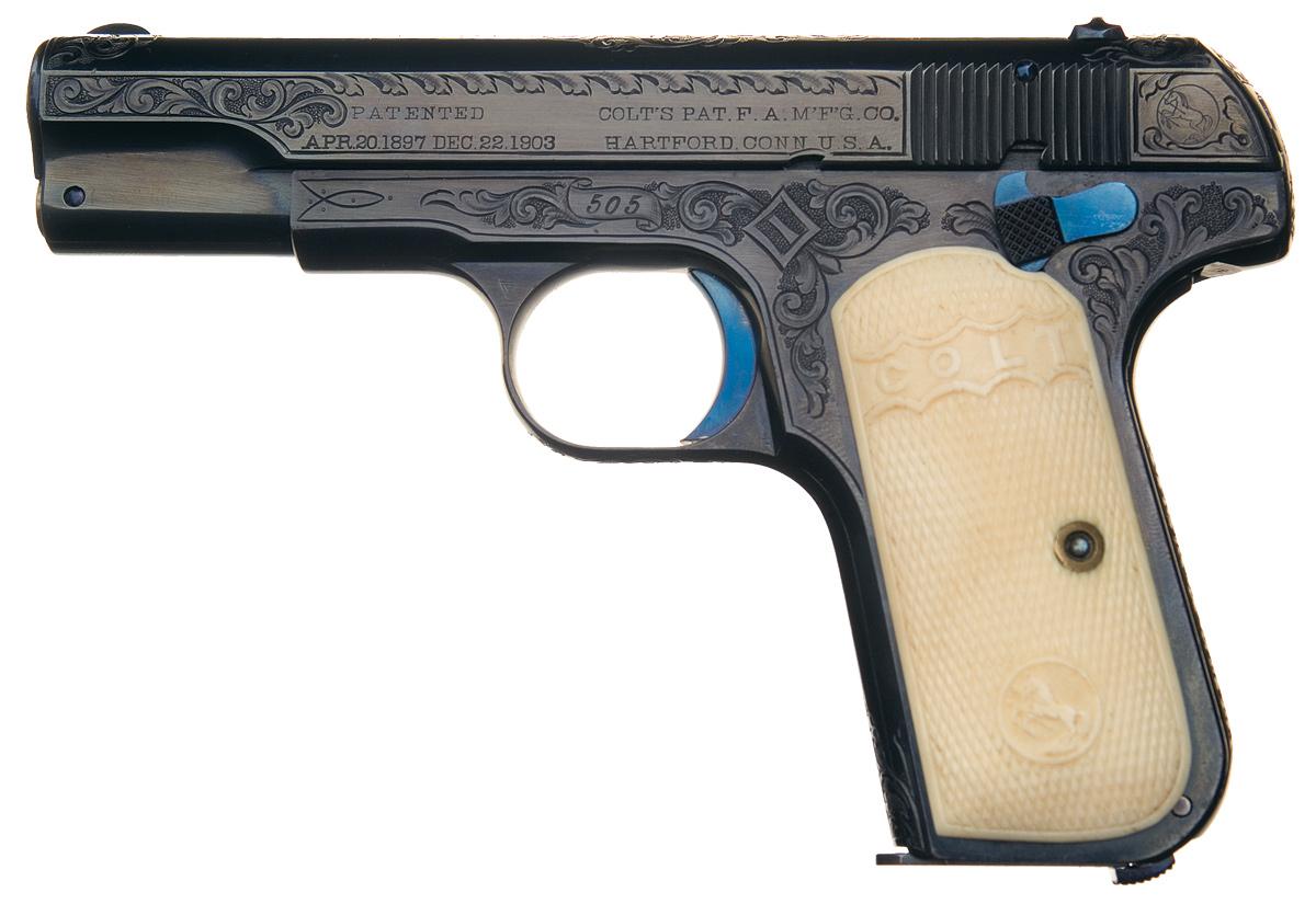 Attractive Custom Engraved Three Digit Serial Number Colt Model 1908 ...
