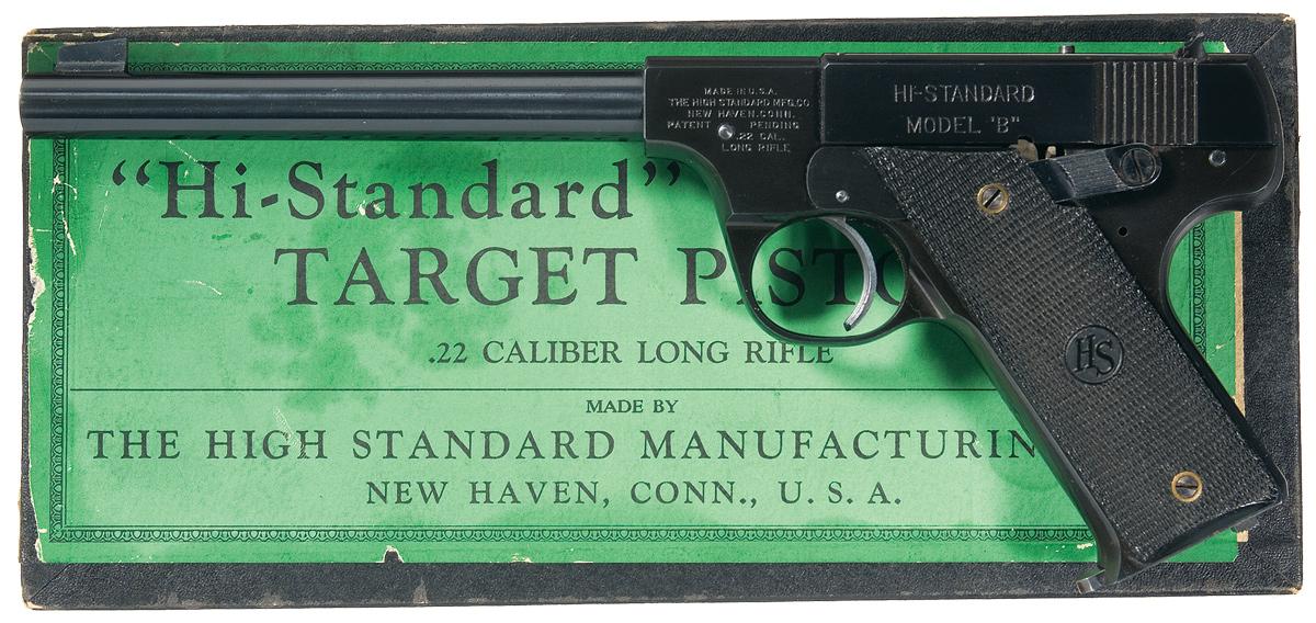 Excellent High Standard Model B Semi-Automatic Pistol with Box