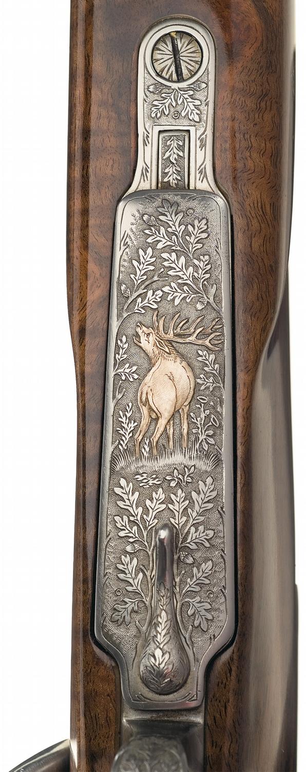 Custom Mauser Bolt Action Rifle with Engraving, Gold Inlays and Fancy Stock