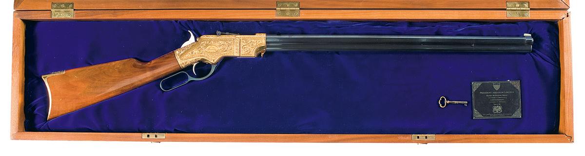 Cased Engraved American Historical Foundation Uberti "President Lincoln ...
