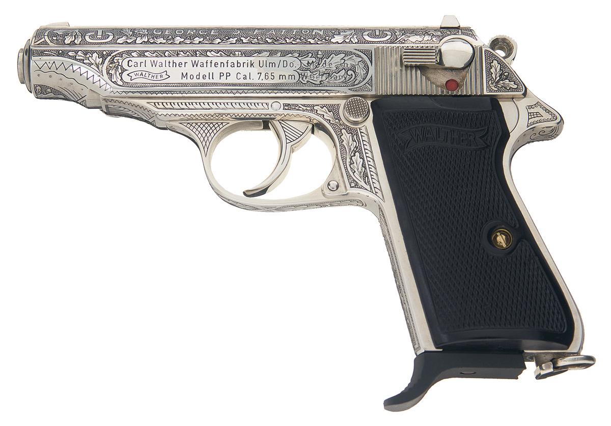 Custom Engraved Silver Plated Walther Model PP Semi-Automatic Pistol