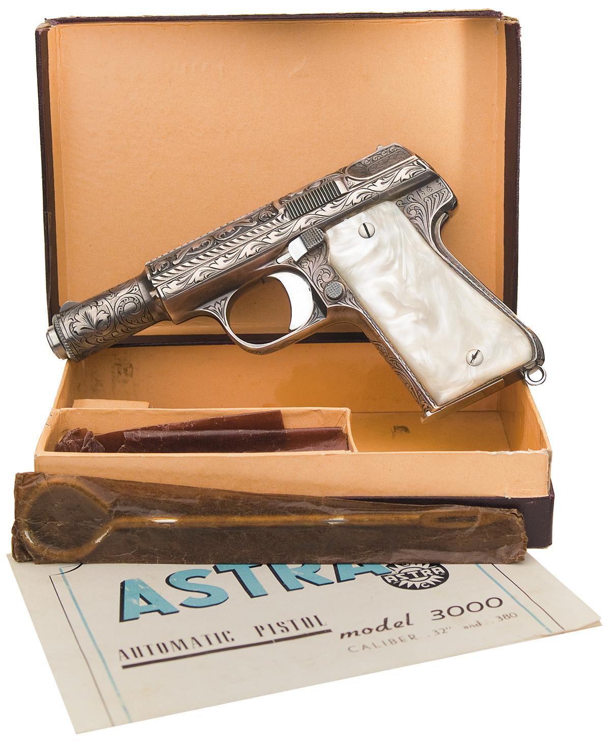 Beautiful Factory Engraved Astra Model 3000 Semi-Automatic Pistol with Box