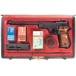 Rare Pyrenees Model 52 Factory Cased Unique Target Pistol with Accessories