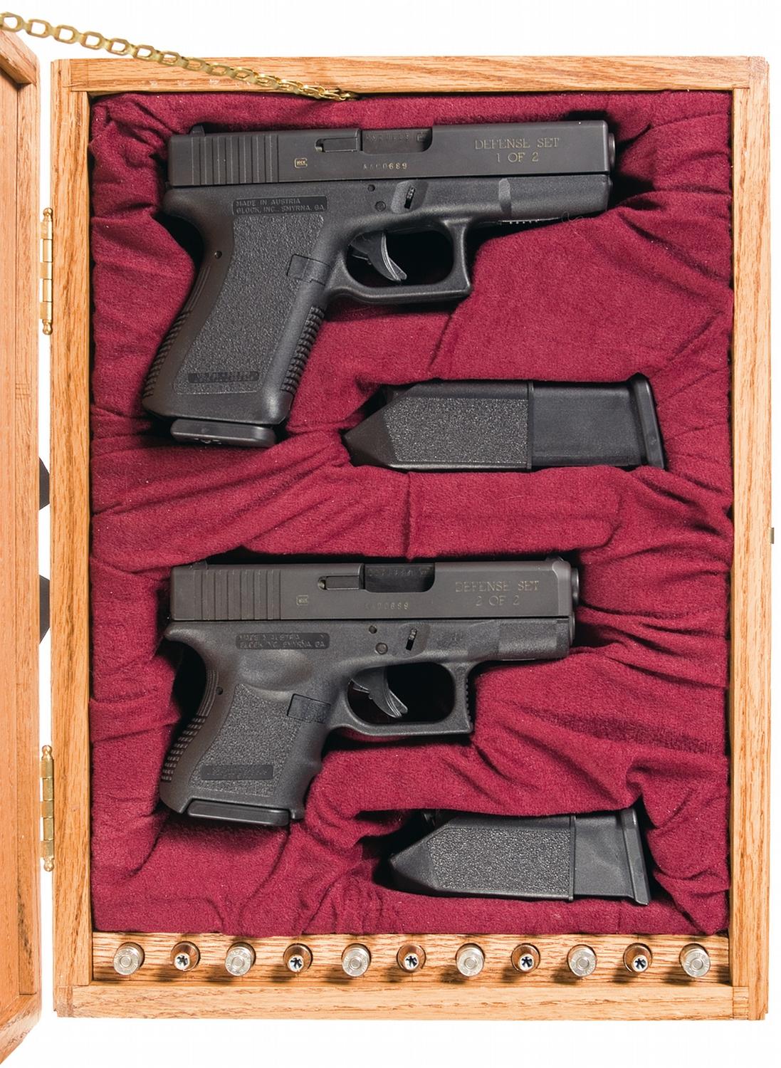 Cased Matching Numbered Glock "Defense Set" A) Glock Model 23 Semi ...