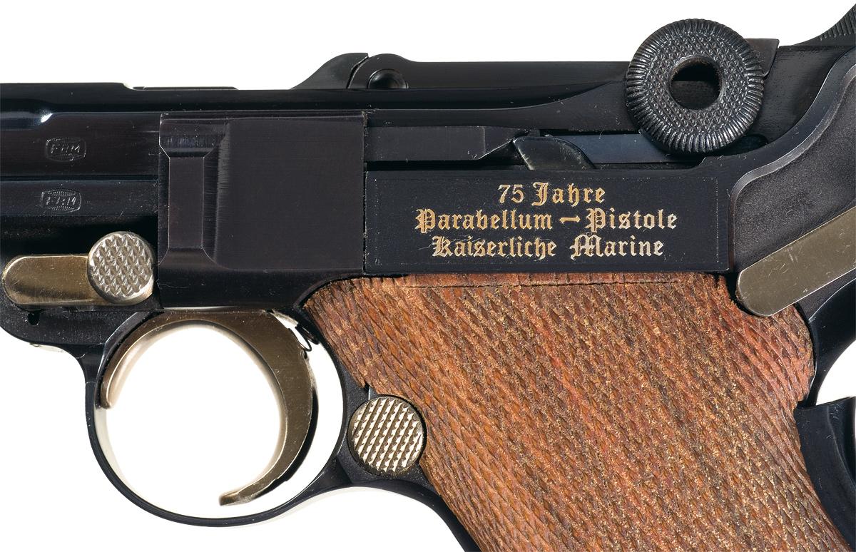 Mauser "75th Year" Anniversary Navy Luger Pistol with Leather Case ...