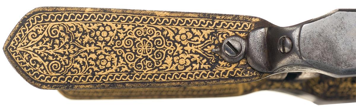 Attractive Etched and Gold Accented Custom Katar with Dual Flintlock ...