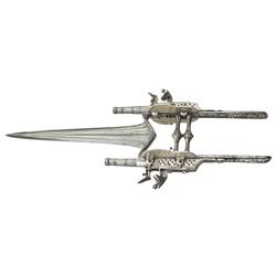 Unique Silver Accented Indian Katar Anti-Armor Dagger Outfitted with a ...