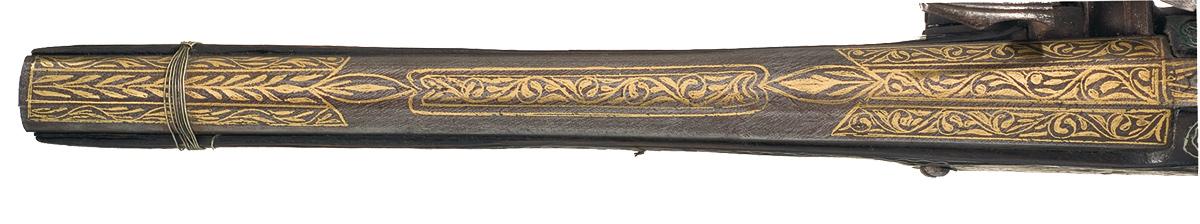 Pair of Elaborately Decorated Gold Overlaid Mediterranean Flintlock ...