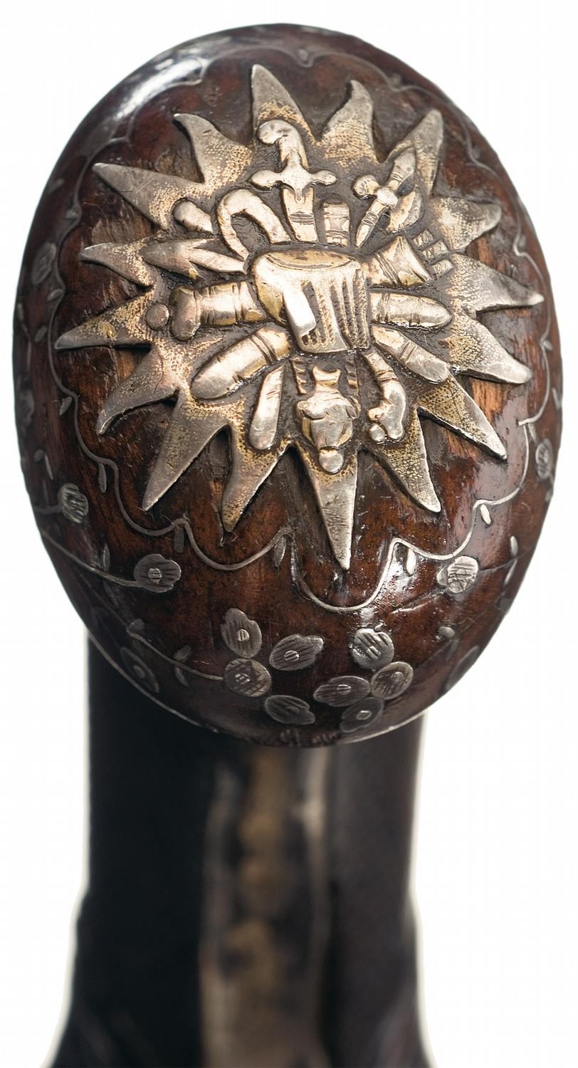 Elaborated Gold Embellished Silver Mounted Flintlock Pistol with Silver ...