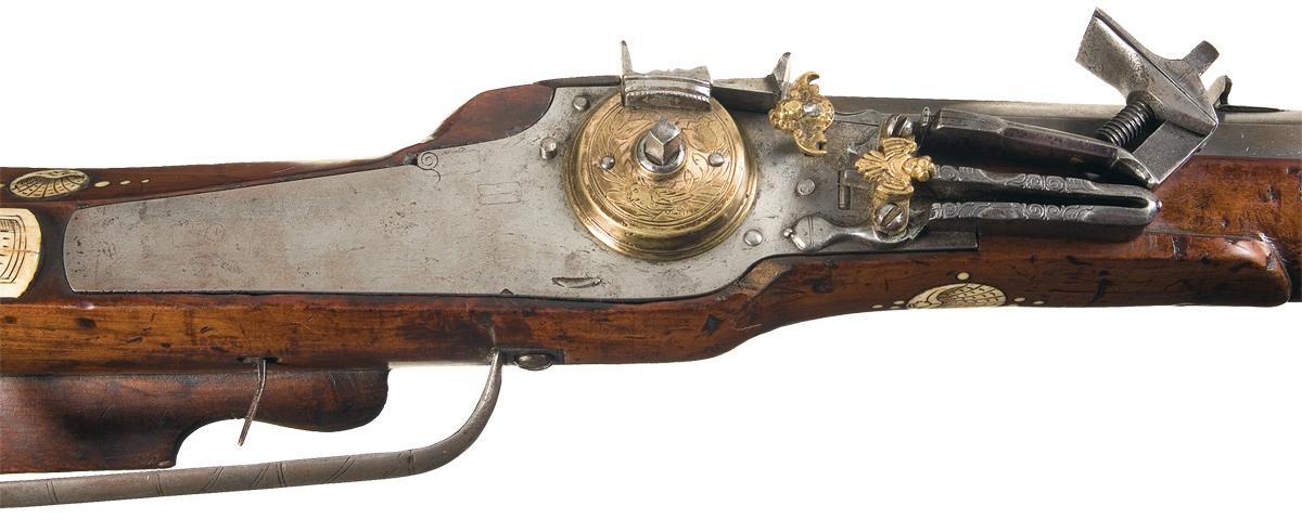 European Wheellock Rifle with Engraving and Extensive Carved Bone Inlays