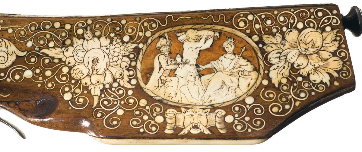 Wheellock Rifle with Extensive Engraving and Highly Detailed Bone ...