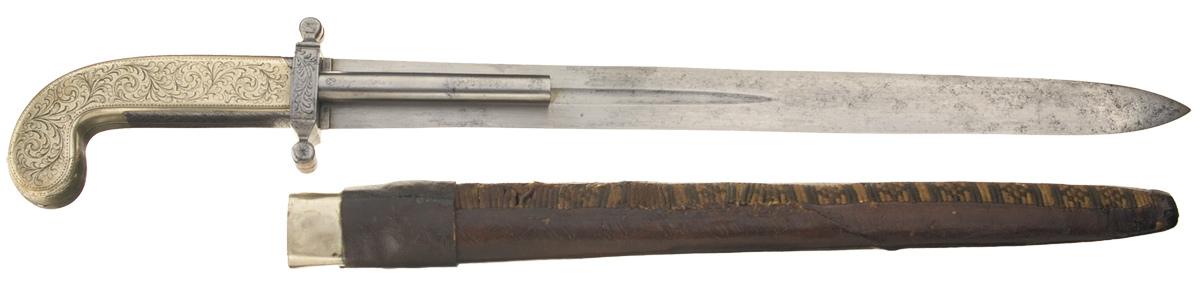 Unique European Double Barreled Sword Percussion Pistol with Finely ...