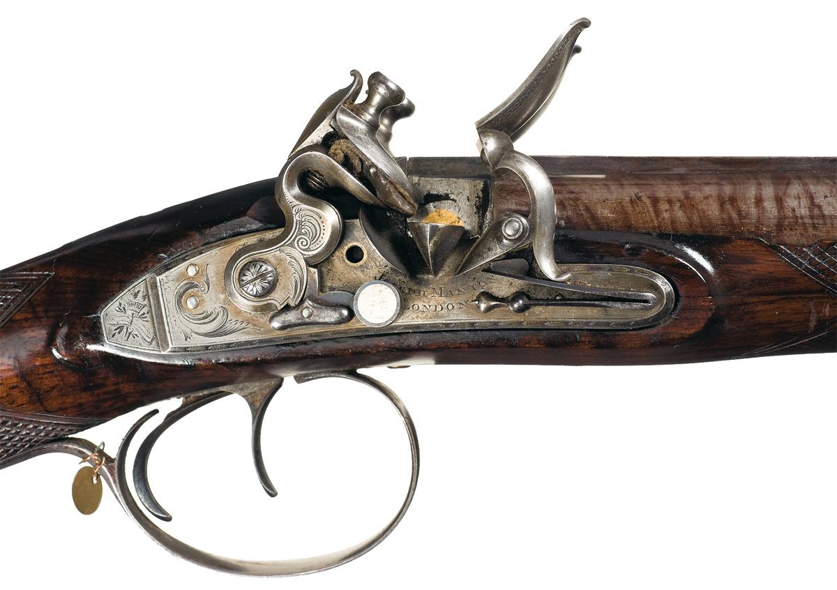 J. Manton London Production Double Barrel Flintlock Shotgun with Case ...