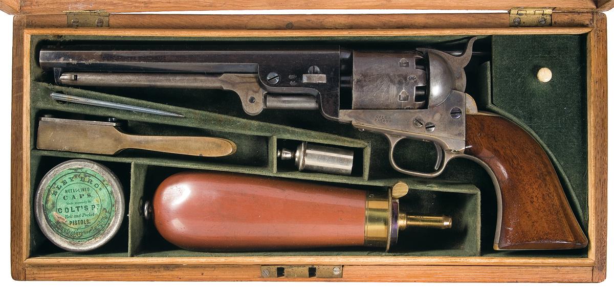 Excellent and Rare Cased Early Production Colt London Model 1851 Navy ...