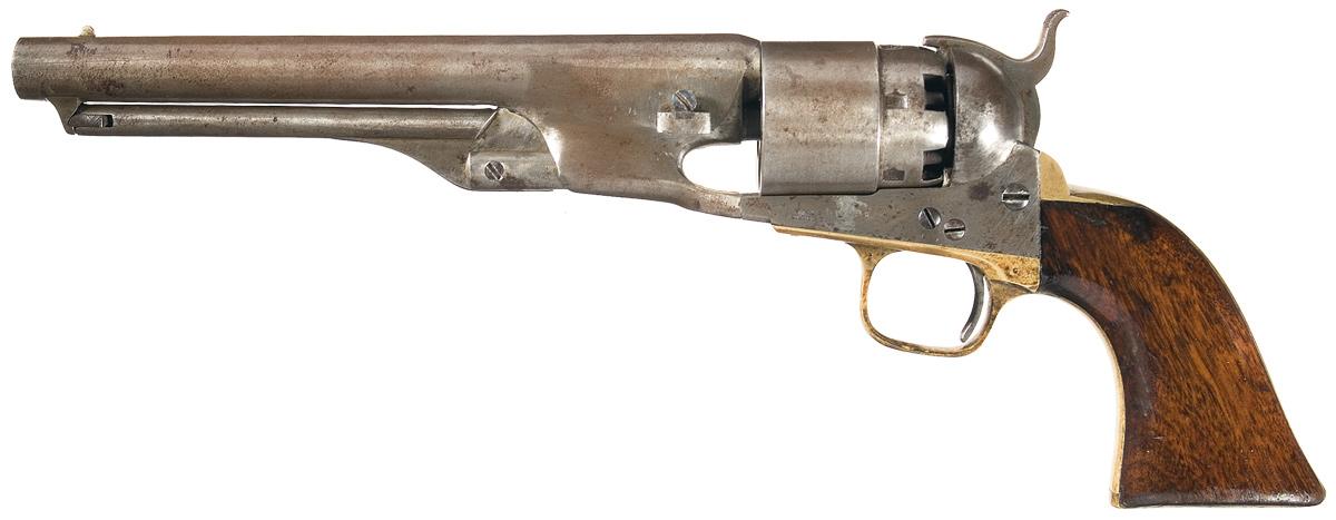 Very Rare Colt Model 1860 Army Revolver with Navy Size Grips and Low ...