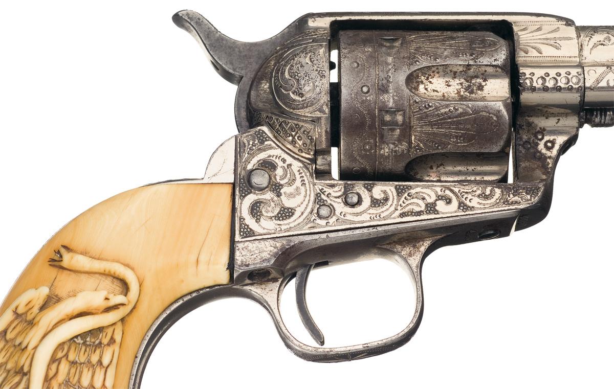 Early Engraved, Nickel-Plated Colt Single Action "Frontier Six Shooter ...