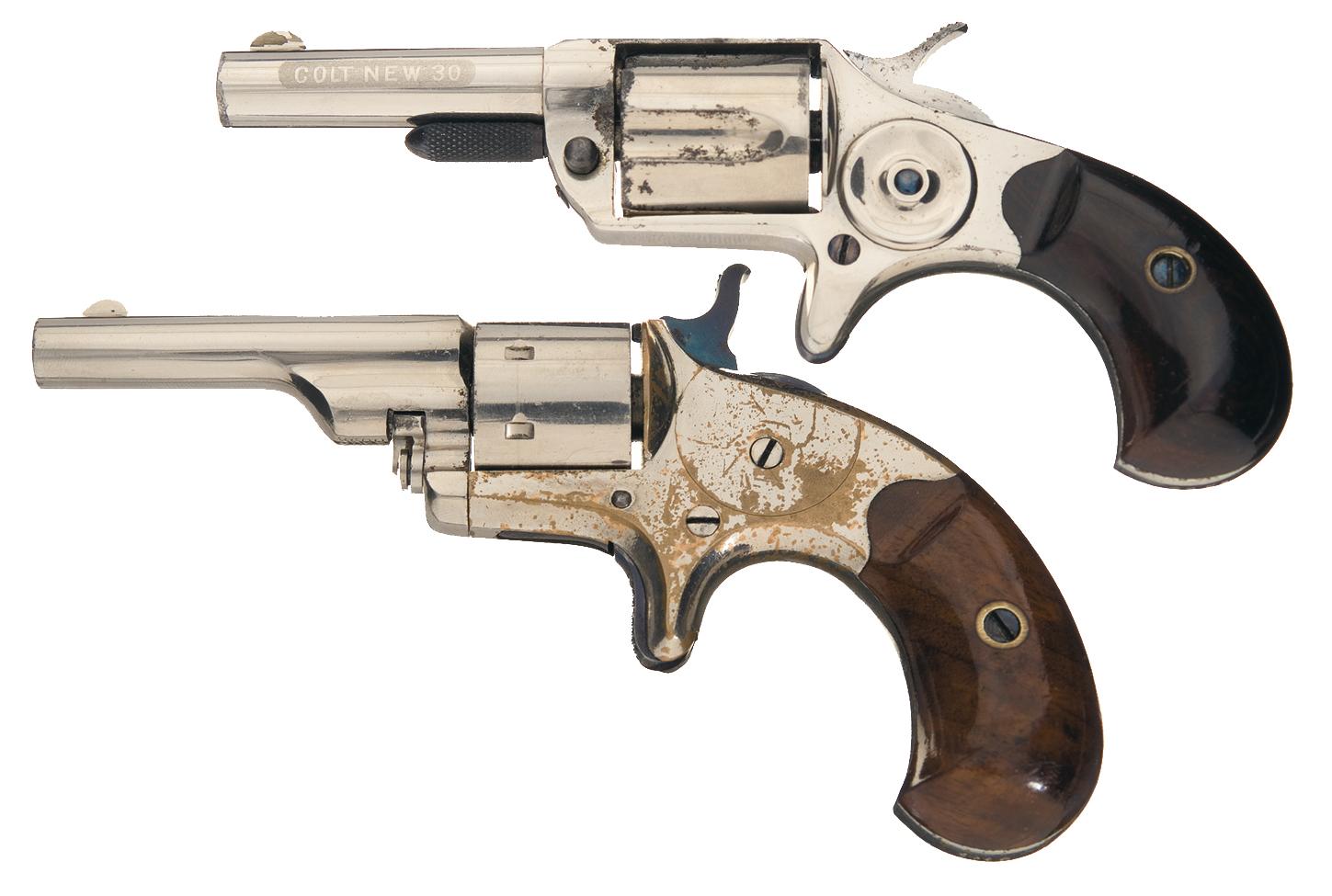 Two Antique Colt Pocket Revolvers A) Colt New Line Pocket Revolver with ...
