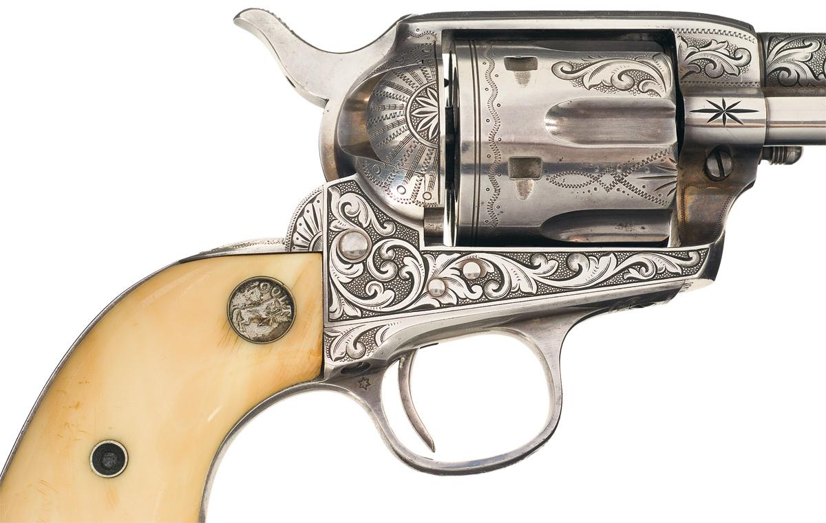 Cased Custom Engraved Colt Single Action Army Revolver with Extra ...