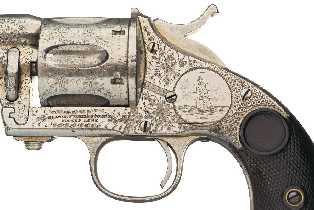 Engraved Merwin Hulbert Second Model Open Top Pocket Army Single Action ...