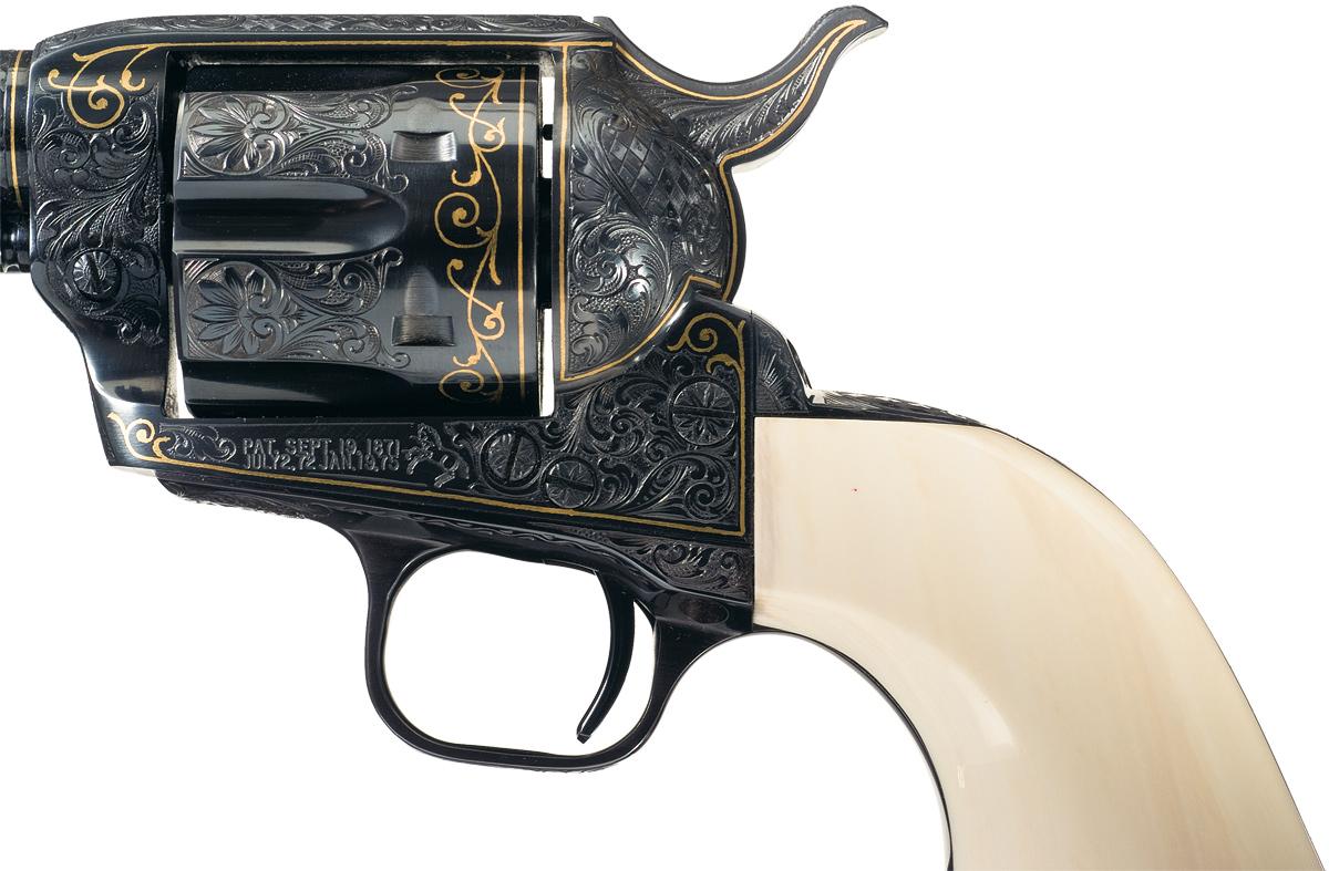Magnificent Master Engraved Gold Inlaid Colt Single Action Army ...