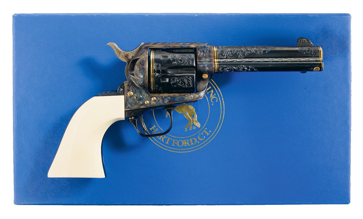 Exceptional Colt Custom Shop "C" Grade Factory Engraved and Gold Inlaid ...
