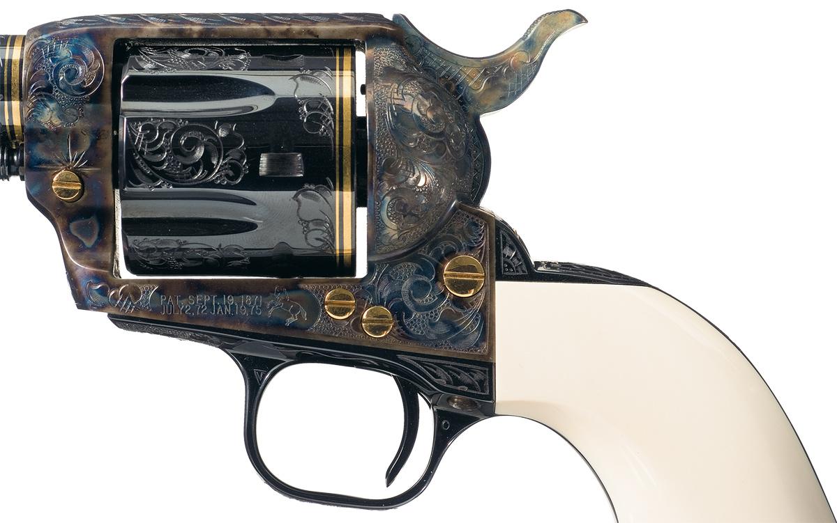 Exceptional Colt Custom Shop "C" Grade Factory Engraved and Gold Inlaid ...