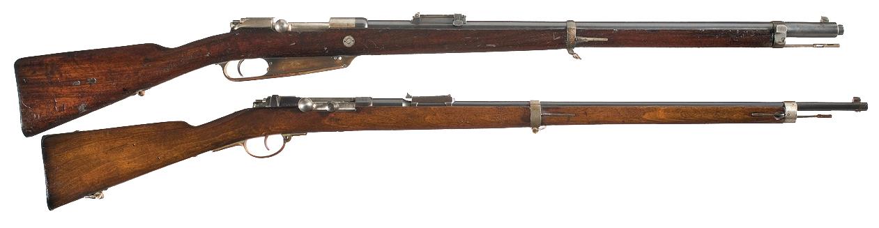Two Antique European Bolt Action Rifles A) Steyr Model 1888 Bolt Action ...