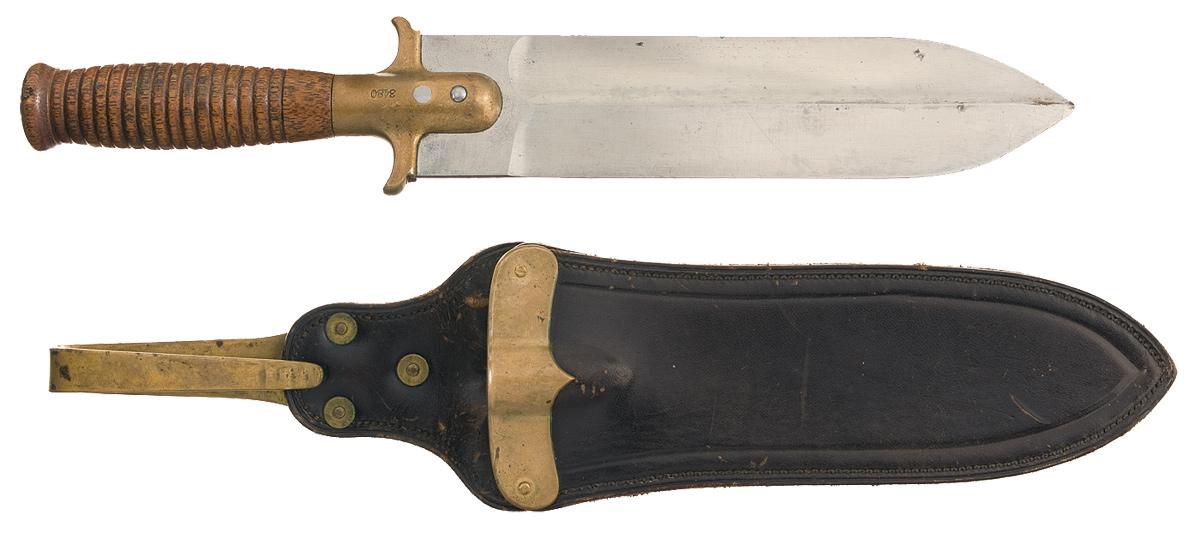 U.S. Springfield Model 1880 Hunting Knife with Sheath