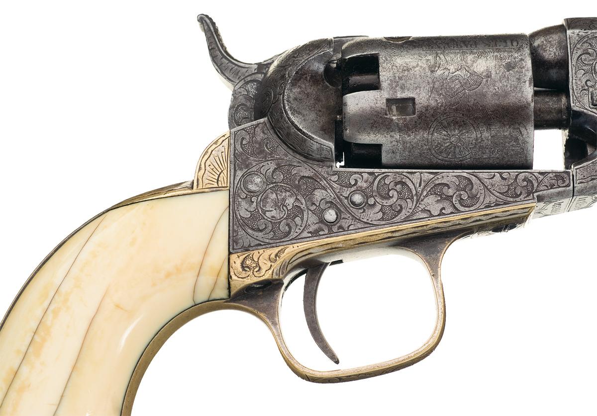 Factory Engraved Colt Model 1849 Pocket Revolver with Ivory Grip