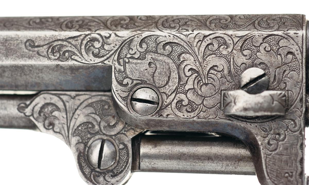 Factory Engraved Colt Model 1849 Pocket Revolver with Ivory Grip
