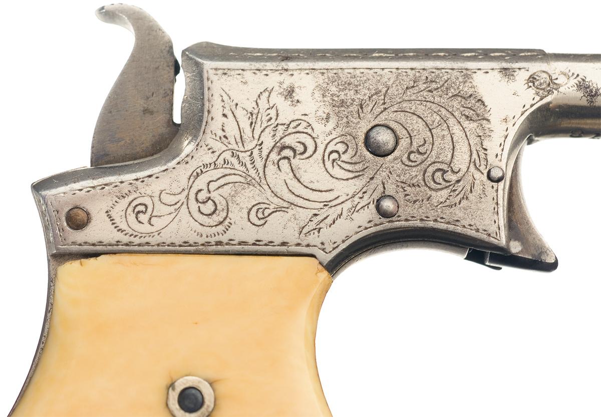 Engraved Remington Vest Pocket Derringer with Ivory Grips and Case