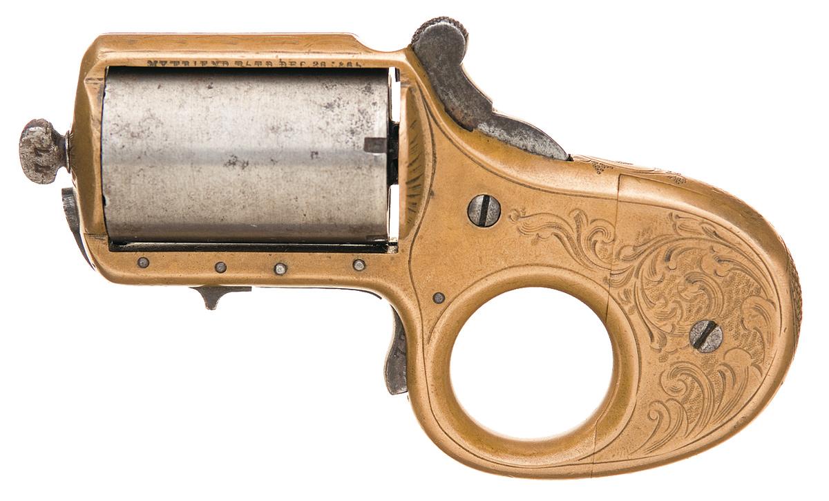 James Reid .32 Caliber Engraved "My Friend" Knuckle Duster Revolver