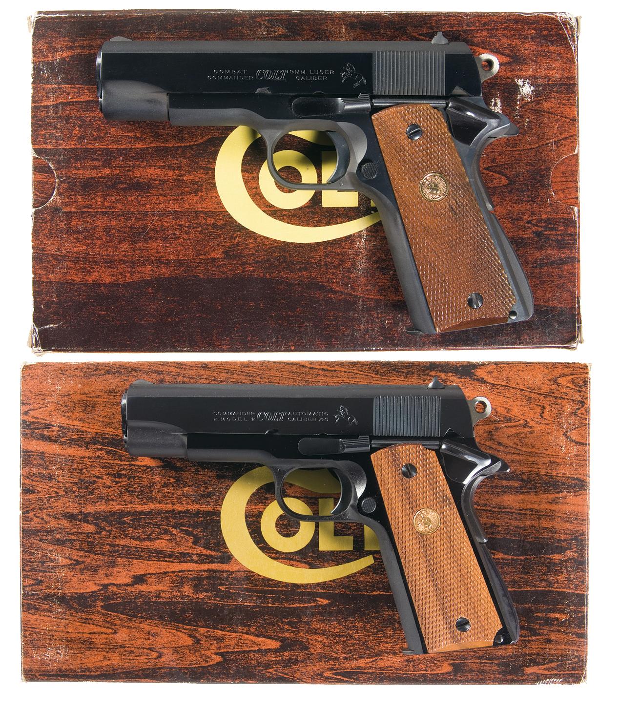 Two Colt Semi-Automatic Pistols A) Colt Combat Commander Model Semi ...