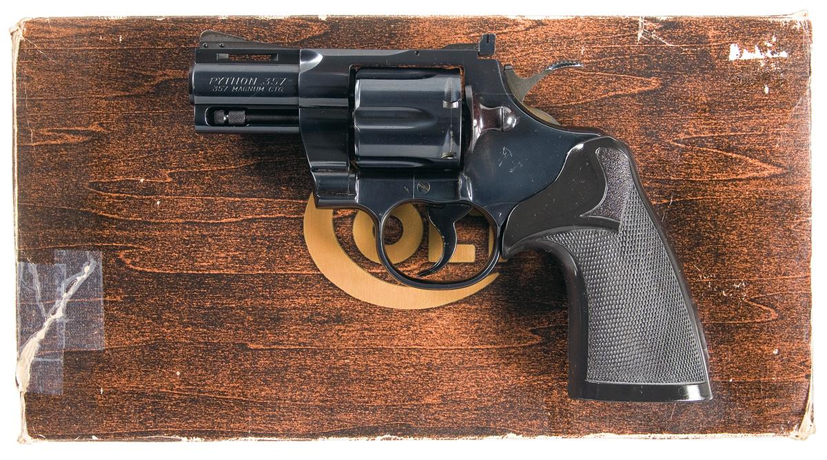 Colt Python Double Action Revolver with Scarce 2 1/2 Inch Barrel and Box