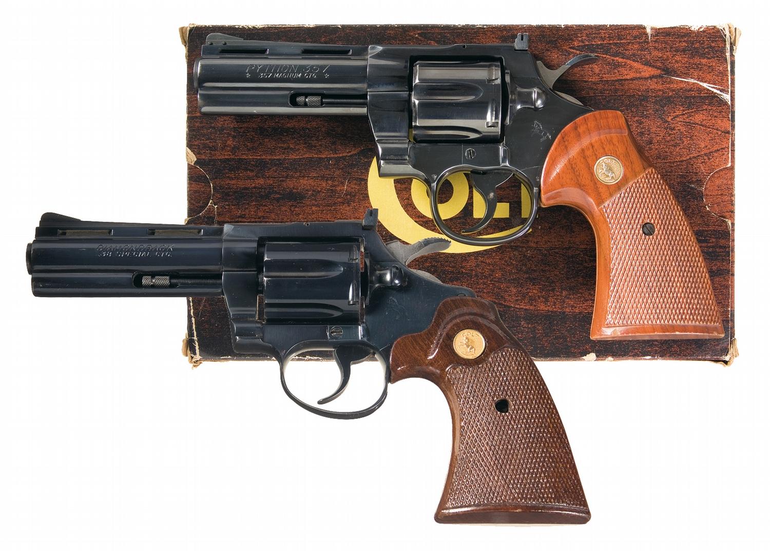Two Colt Double Action Revolvers A) Colt Python Model Double Action ...