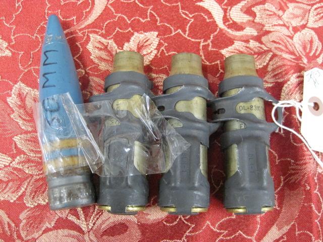 Vintage WW2 20mm Shell Cases and one Round