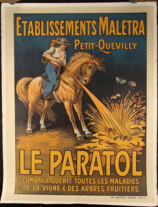 Le Paratol Original Antique Advertising Poster Farming